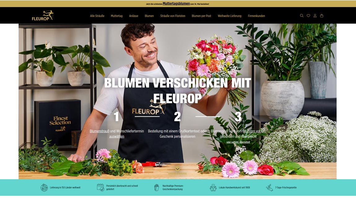 Fleurop: Premium Blumenversand für jeden Anlass